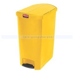 Treteimer Rubbermaid Slim Jim® Kunststoff gelb 90 L Tretabfallbehälter mit Pedal an der Schmalseite
