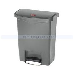 Treteimer Rubbermaid Slim Jim Kunststoff grau 30 L Tretabfallbehälter mit Pedal an der Breitseite