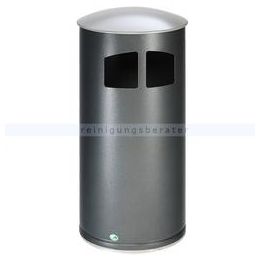 Abfallsammler Var D 44 Müllbehälter 75 L antik-silber inklusive Inneneinsatz aus verzinktem Stahlblech, mit Deckel