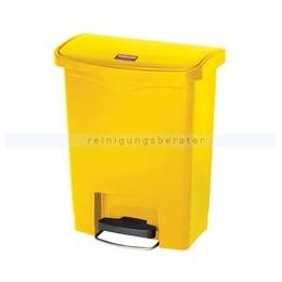 Treteimer Rubbermaid Slim Jim Kunststoff gelb 30 L Tretabfallbehälter mit Pedal an der Breitseite