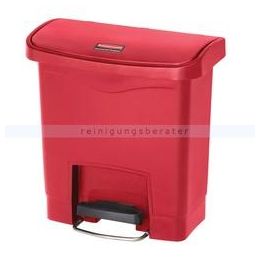 Treteimer Rubbermaid Slim Jim Kunststoff rot 15 L Tretabfallbehälter mit Pedal an der Breitseite