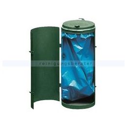 Mülleimer Var Abfallsammler kompakt Einflügeltür 70 L grün robustes Ganzstahlgerät für den Außeneinsatz