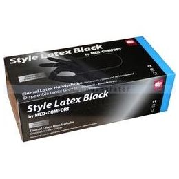 Latexhandschuhe Ampri Black Ninja M puderfreie Latexhandschuhe, 100 Stück/Box