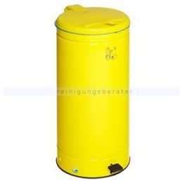 Treteimer Var GVA Abfallsammler mit Fußpedal 66 L gelb mit hygienischer Fußpedalbetätigung und festem Boden