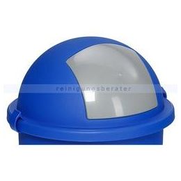 Mülleimer Deckel Var Kopfteil für Pushbin 50 L blau Pushdeckel mit Einwurfklappe, aus Kunststoff