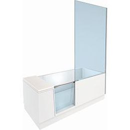 Duravit Shower + Bath Badewanne 700455000000000 170 x 75 x 21,05 cm, Klarglas, Nische, Glas rechts, montierte Tür, weiß