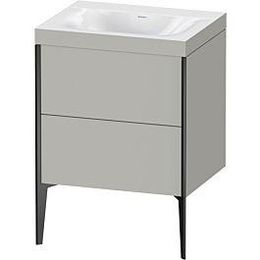 Duravit XViu Waschtisch-Unterschrank XV4709NB207C 60x48cm, 2 Auszüge, ohne Hahnloch, schwarz matt, Rahmen C, betongrau matt