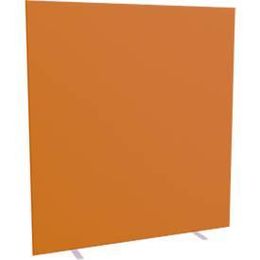 Design-Trennwand PAPERFLOW, Stoffbespannung orange, schwer entflammbar gemäß DIN 4102 (B1), desinfektionsmittelbeständig, B 1600 x T 390 x H 1740 mm