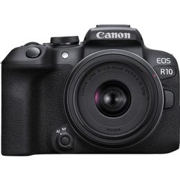 Canon EOS R10 Kit + RF-S 18-45mm STM Systemkamera mit Objektiv 18 - 45 mm, 7,5 cm Display Touchscreen, WLAN