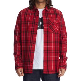 DC Shoes Langarmhemd &raquo;Marshal&laquo; Chili Pepper/ White Plaid S - US-Gr&ouml;&szlig;en US-Gr&ouml;&szlig;en S Stoff: Flanellstoff aus Baumwolle [60 g/m2]