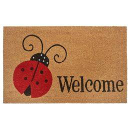 Fußmatte Lady Beetle, Hanse Home, rechteckig, Höhe: 15 mm, Kokos, Schmutzfangmatte, Outdoor, Rutschfest, Innen, Kokosmatte, Flur, braun|rot|schwarz