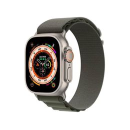 Apple Watch Ultra GPS + Cellular 49mm Titanium Case with Green Alpine Loop - Large
