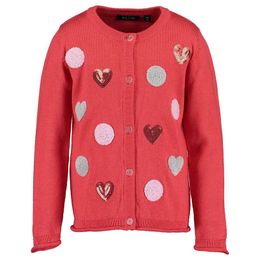 Blue Seven - Strickjacke COLOR YOUR LIFE – HEARTS mit Pailletten in rot, Gr.98