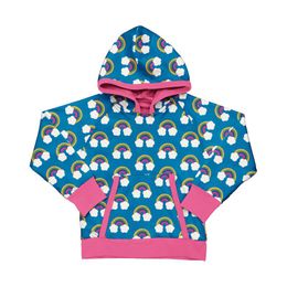 Maxomorra - Kapuzen-Sweatshirt FARM RAINBOW in blau/pink, Gr.98/104