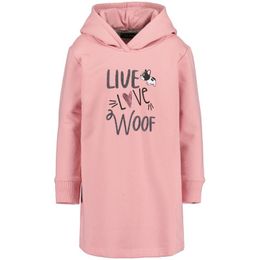 Blue Seven - Kapuzen-Sweatkleid LIVE LOVE WOOF in mauve, Gr.98