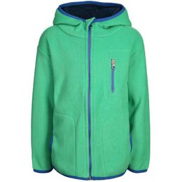 tausendkind essentials - Fleece-Jacke POCKET mit Kapuze in grün, Gr.116