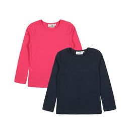 happy girls - T-Shirt BASIC 2er-Pack in pink/navy, Gr.104