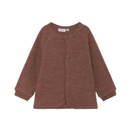 name it - Strickjacke NBMWMINO aus Wolle in carob brown, Gr.50