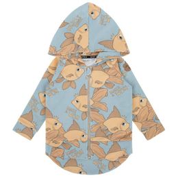 Dear Sophie - Kapuzen-Sweatjacke GOLDFISH AOP in blue, Gr.86/92