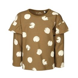 Sanetta PURE - Langarmshirt PURE – PAINTED DOTS in golden brown, Gr.116