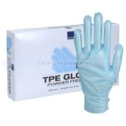 Lebensmittelhandschuhe TPE puderfrei glatt blau ABENA L 200 Stück je Box TPE-Handschuhe unsteril, puderfrei