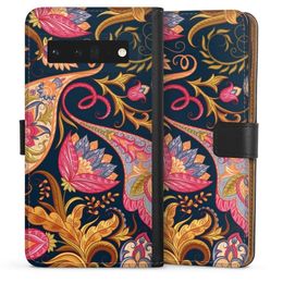 DeinDesign Handyhülle Muster Ornamente Mandala Floral Autumn 1, Google Pixel 6 Pro Hülle Handy Flip Case Wallet Cover, schwarz