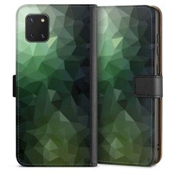 DeinDesign Handyhülle Tarnmuster Mosaik Geometric Polygonal Mosaic Green, Samsung Galaxy Note 10 lite Hülle Handy Flip Case Wallet Cover, schwarz