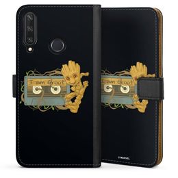 DeinDesign Handyhülle Groot Guardians Of The Galaxy Marvel, Huawei Y6p Hülle Handy Flip Case Wallet Cover Handytasche Leder, schwarz