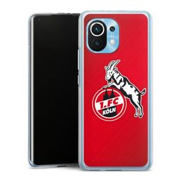 DeinDesign Handyhülle 1. FC Köln Offizielles Lizenzprodukt EffZeh 1. FC Köln rot, Xiaomi Mi 11 Silikon Hülle Bumper Case Handy Schutzhülle, weiß