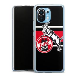 DeinDesign Handyhülle 1. FC Köln Offizielles Lizenzprodukt Colour Stripes 1.FC, Xiaomi Mi 11 Silikon Hülle Bumper Case Handy Schutzhülle, weiß