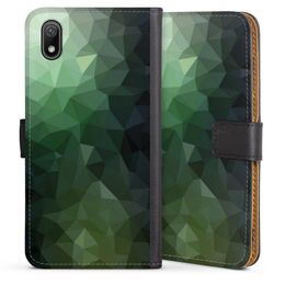 DeinDesign Handyhülle Tarnmuster Mosaik Geometric Polygonal Mosaic Green, Huawei Y5 (2019) Hülle Handy Flip Case Wallet Cover Handytasche Leder