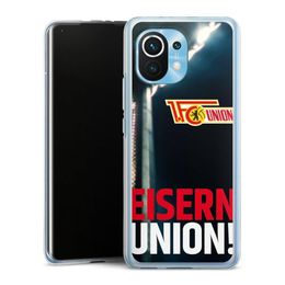 DeinDesign Handyhülle Fanartikel 1. FC Union Berlin Fußball Eisern Union Typo, Xiaomi Mi 11 Silikon Hülle Bumper Case Handy Schutzhülle, weiß