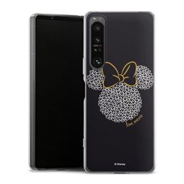 DeinDesign Handyhülle Minnie Mouse Disney Muster Minnie Black and White, Sony Xperia 1 IV Silikon Hülle Bumper Case Handy Schutzhülle, weiß