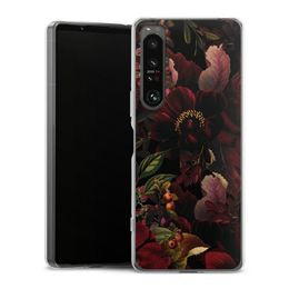 DeinDesign Handyhülle Utart Blumen Wiese Dunkle Blumenwiese, Sony Xperia 1 IV Silikon Hülle Bumper Case Handy Schutzhülle, weiß