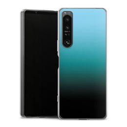 DeinDesign Handyhülle zweifarbig Farbverlauf schwarz Modern Darkness, Sony Xperia 1 IV Silikon Hülle Bumper Case Handy Schutzhülle, weiß