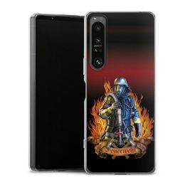 DeinDesign Handyhülle Feuerwehrmann Feuerwehr Beruf Firefighter, Sony Xperia 1 IV Silikon Hülle Bumper Case Handy Schutzhülle, weiß