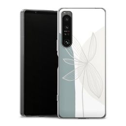 DeinDesign Handyhülle Blume Boho Pastell Flower and Shapes No 3-Anastasia Sawall, Sony Xperia 1 IV Silikon Hülle Bumper Case Handy Schutzhülle, weiß