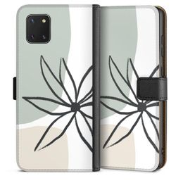DeinDesign Handyhülle Blume Boho Malerei Flower Mint and Cream, Samsung Galaxy Note 10 lite Hülle Handy Flip Case Wallet Cover, schwarz