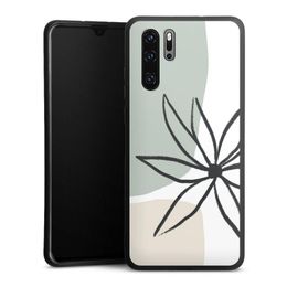 DeinDesign Handyhülle Blume Boho Malerei Flower Mint and Cream, Huawei P30 Pro Silikon Hülle Premium Case Handy Schutzhülle, schwarz