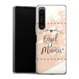DeinDesign Handyhülle Muttertag Mama Spruch Engel Mama, Sony Xperia 1 IV Silikon Hülle Bumper Case Handy Schutzhülle, weiß