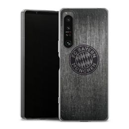 DeinDesign Handyhülle Metallic Look FCB FC Bayern München Metalllook FCB Logo einfarbig, Sony Xperia 1 IV Silikon Hülle Bumper Case Handy Schutzhülle