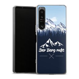 DeinDesign Handyhülle Wanderlust Berg Himmel Winterparadies, Sony Xperia 1 IV Silikon Hülle Bumper Case Handy Schutzhülle, weiß