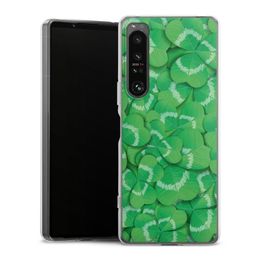 DeinDesign Handyhülle Glücksbringer Klee Glück Clovers, Sony Xperia 1 IV Silikon Hülle Bumper Case Handy Schutzhülle, weiß