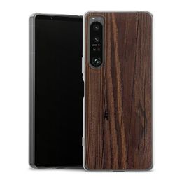 DeinDesign Handyhülle Holzoptik Holz Nussbaum Maserung Holzlook, Sony Xperia 1 IV Silikon Hülle Bumper Case Handy Schutzhülle, weiß