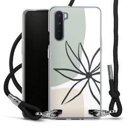 DeinDesign Handyhülle Blume Boho Malerei Flower Mint and Cream, OnePlus Nord Handykette Hülle mit Band Case zum Umhängen, weiß