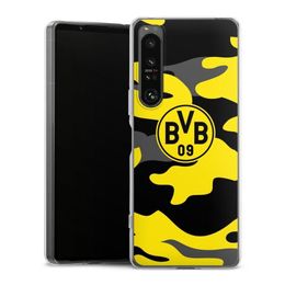 DeinDesign Handyhülle BVB Borussia Dortmund Fanartikel BVB Camo, Sony Xperia 1 IV Silikon Hülle Bumper Case Handy Schutzhülle, weiß