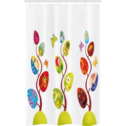 Abakuhaus Duschvorhang Badezimmer Deko Set aus Stoff mit Haken Breite 120 cm, Höhe 180 cm, Kids Magic Tree Thema Ostern, bunt