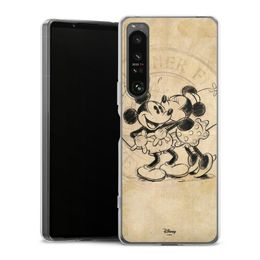 DeinDesign Handyhülle Mickey Mouse Minnie Mouse Vintage Minnie&Mickey, Sony Xperia 1 IV Silikon Hülle Bumper Case Handy Schutzhülle, weiß