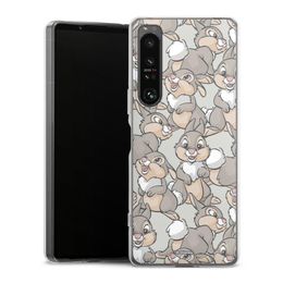 DeinDesign Handyhülle Disney Klopfer Bambi Thumper Pattern, Sony Xperia 1 IV Silikon Hülle Bumper Case Handy Schutzhülle, weiß
