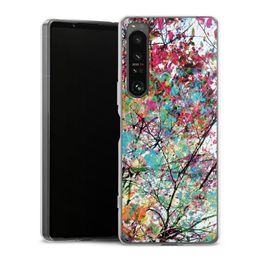 DeinDesign Handyhülle Malerei Blätter Kunst Autumn8, Sony Xperia 1 IV Silikon Hülle Bumper Case Handy Schutzhülle, weiß